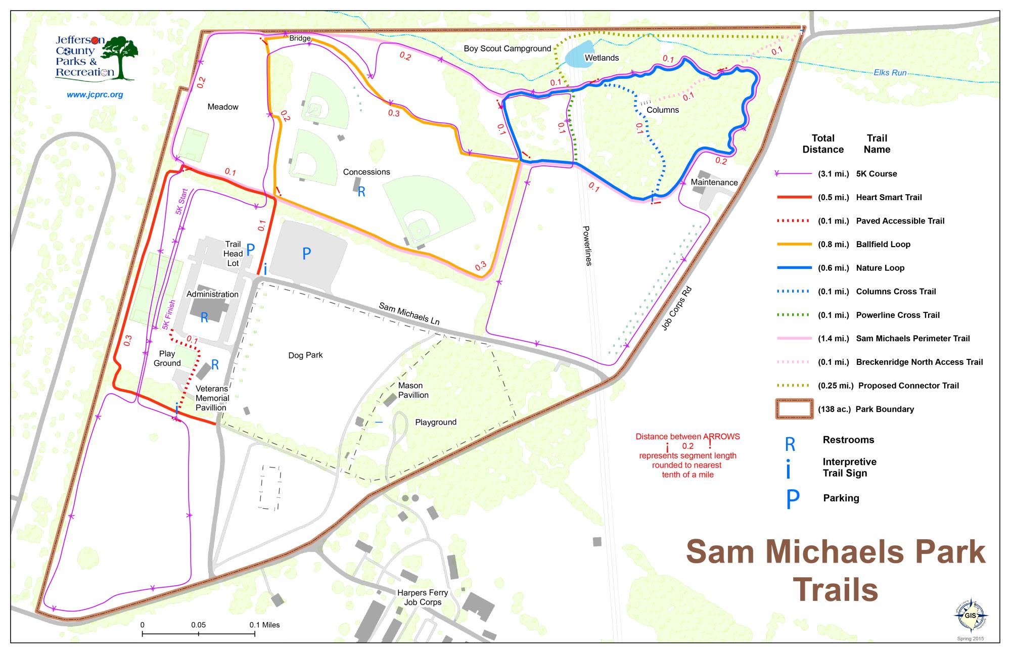 Sam Michaels Trail Map | Jefferson County Commission, WV